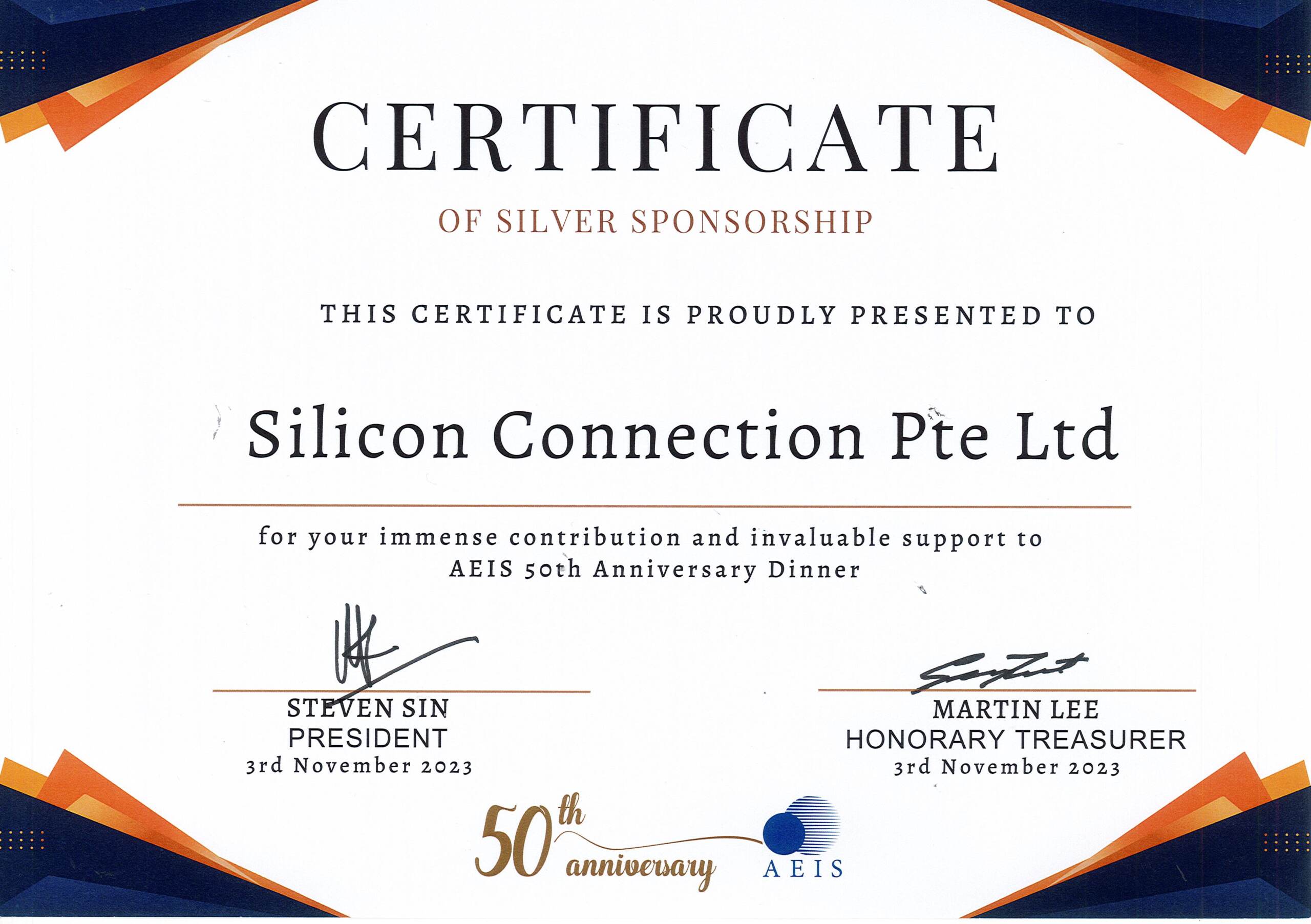 AEIS 50th Anniversary – Silicon Connection Silver Sponsor